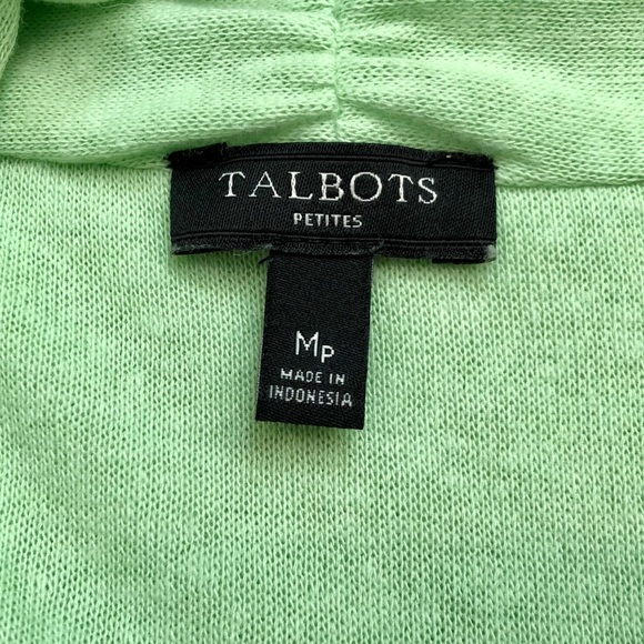 Talbots | Sweaters | Talbots Petite Mint Green Open Front Cardigan ...